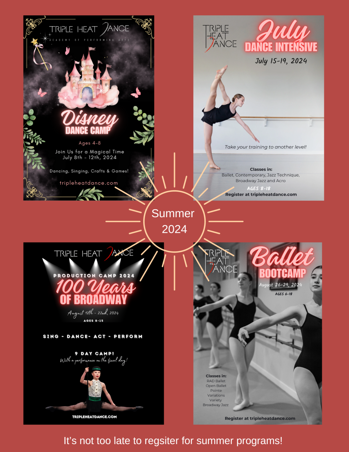 Summer Posters Collage 2024 – Triple Heat Dance Studios